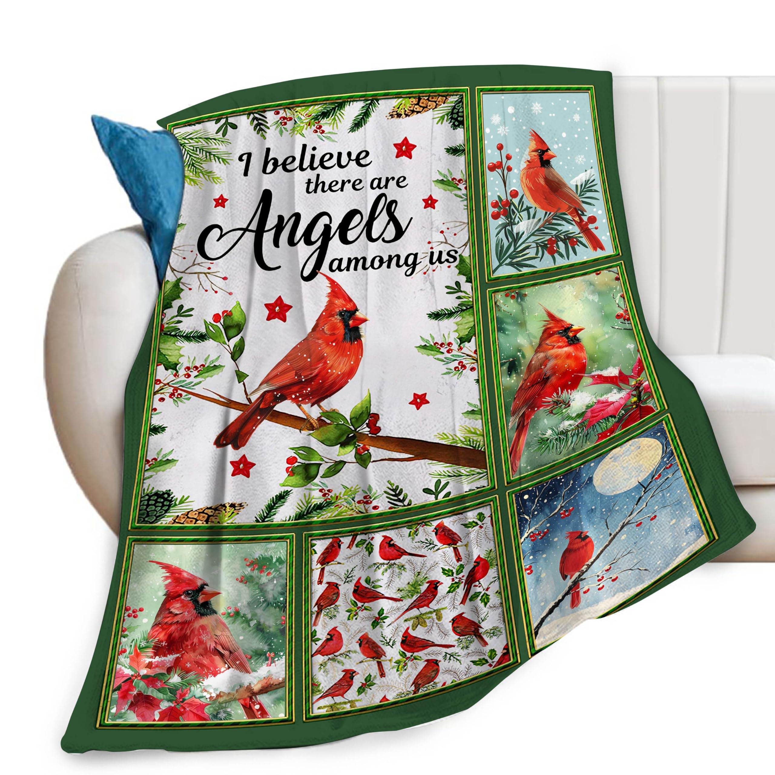 Amazon.com: Cardinal Print Blanket Red Birds Memorial Throw Blankets ...