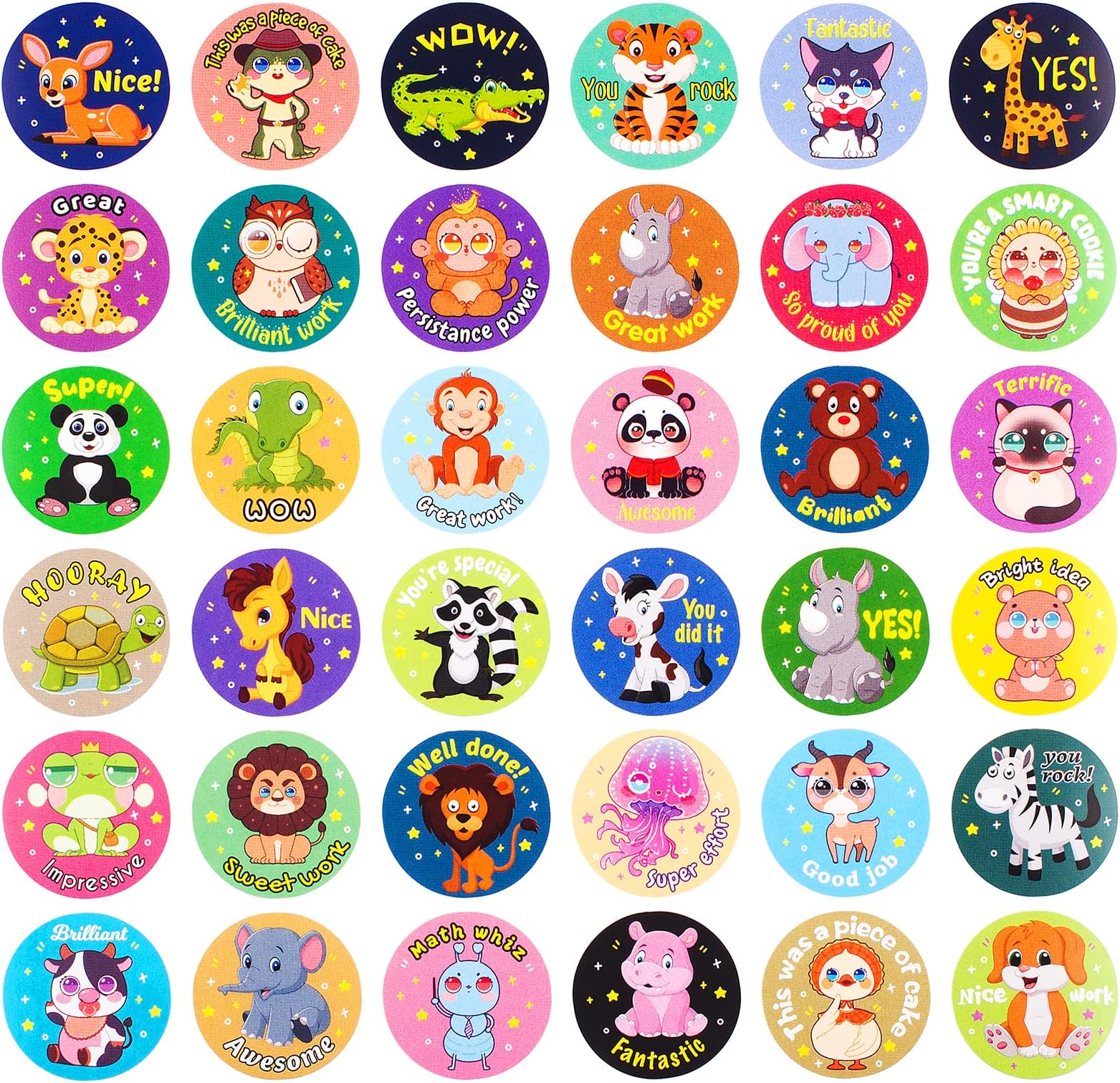 Amazon.com: Reward Stickers for Kids Cute Encouraging Animal Stickers ...