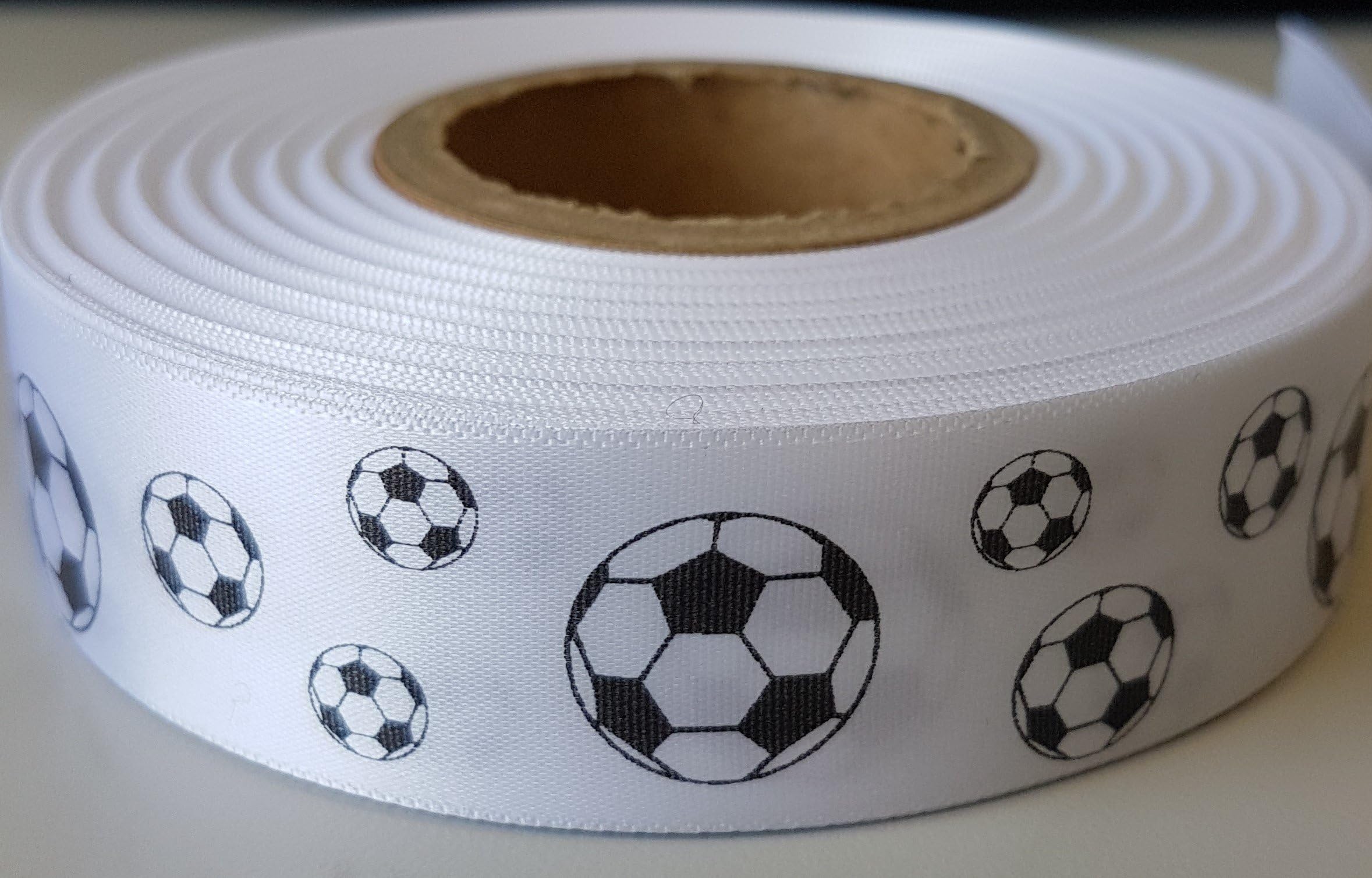 Football Ribbon 25mm Wide Satin Ribbon Available in Various Lengths (1 ...