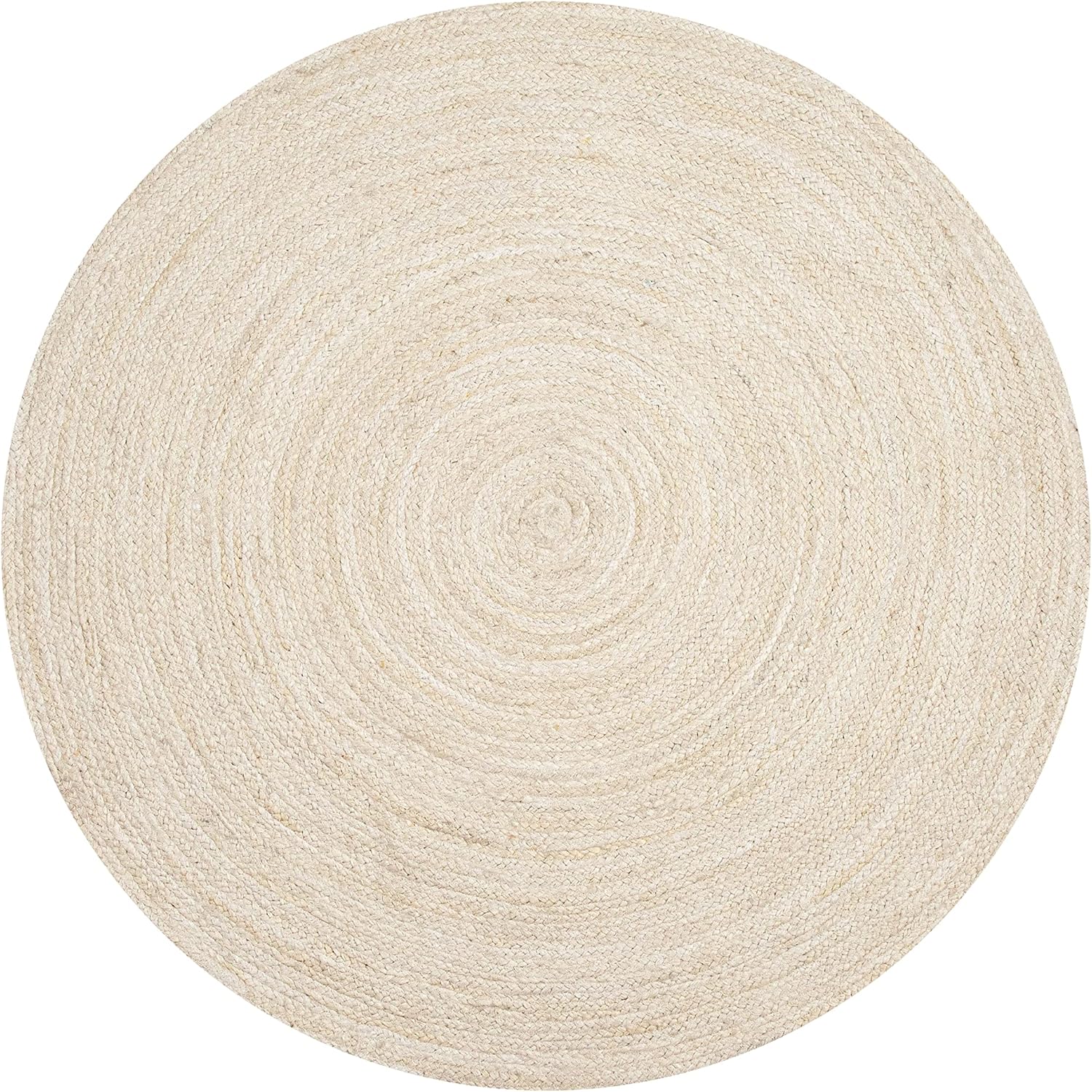 Amazon.com: Hausattire Hand Woven Jute Braided Rug, 5’ Round – Off ...