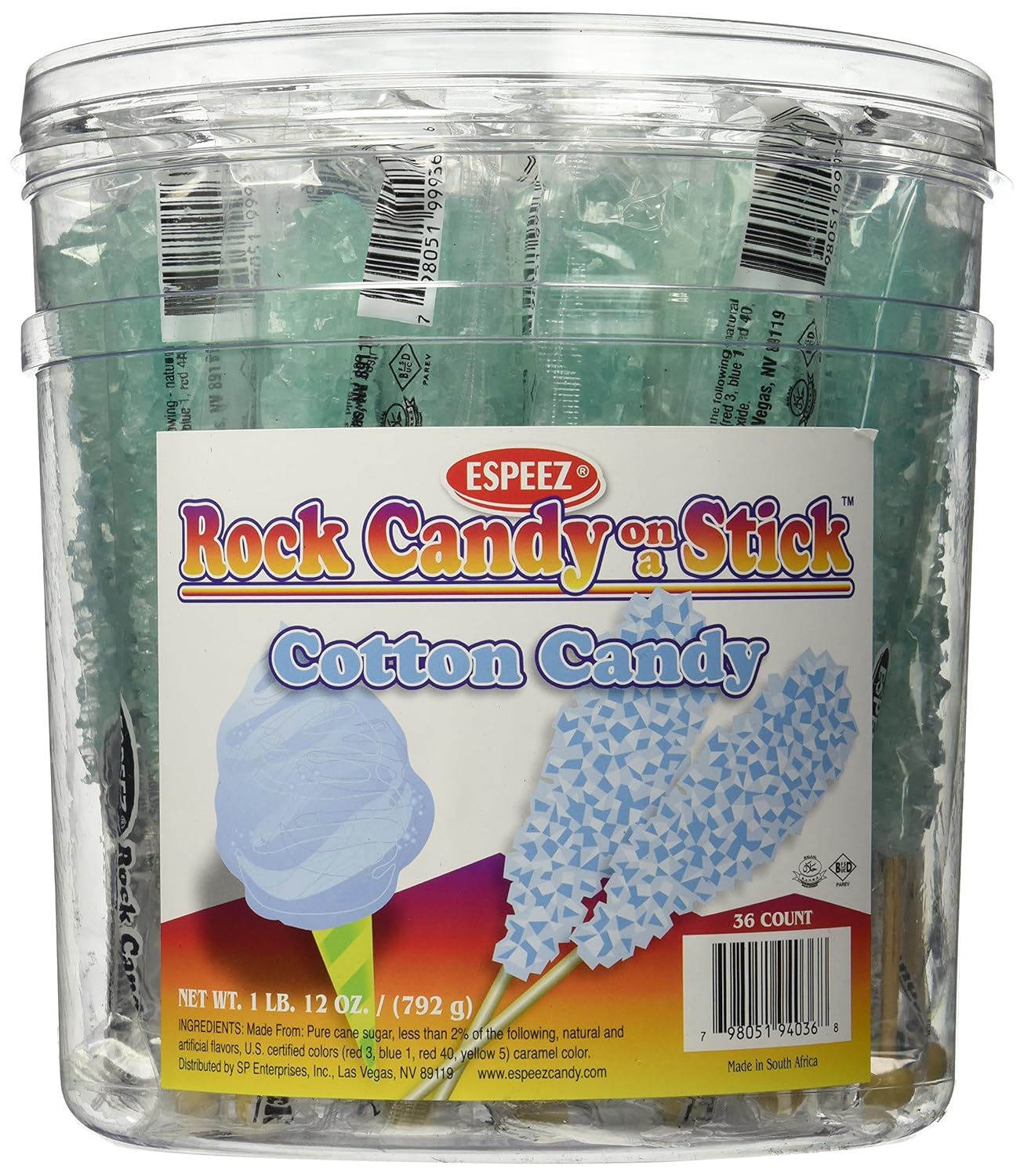 Amazon.com : SP Enterprises Light Blue Rock Candy on a Stick, 36 Count ...