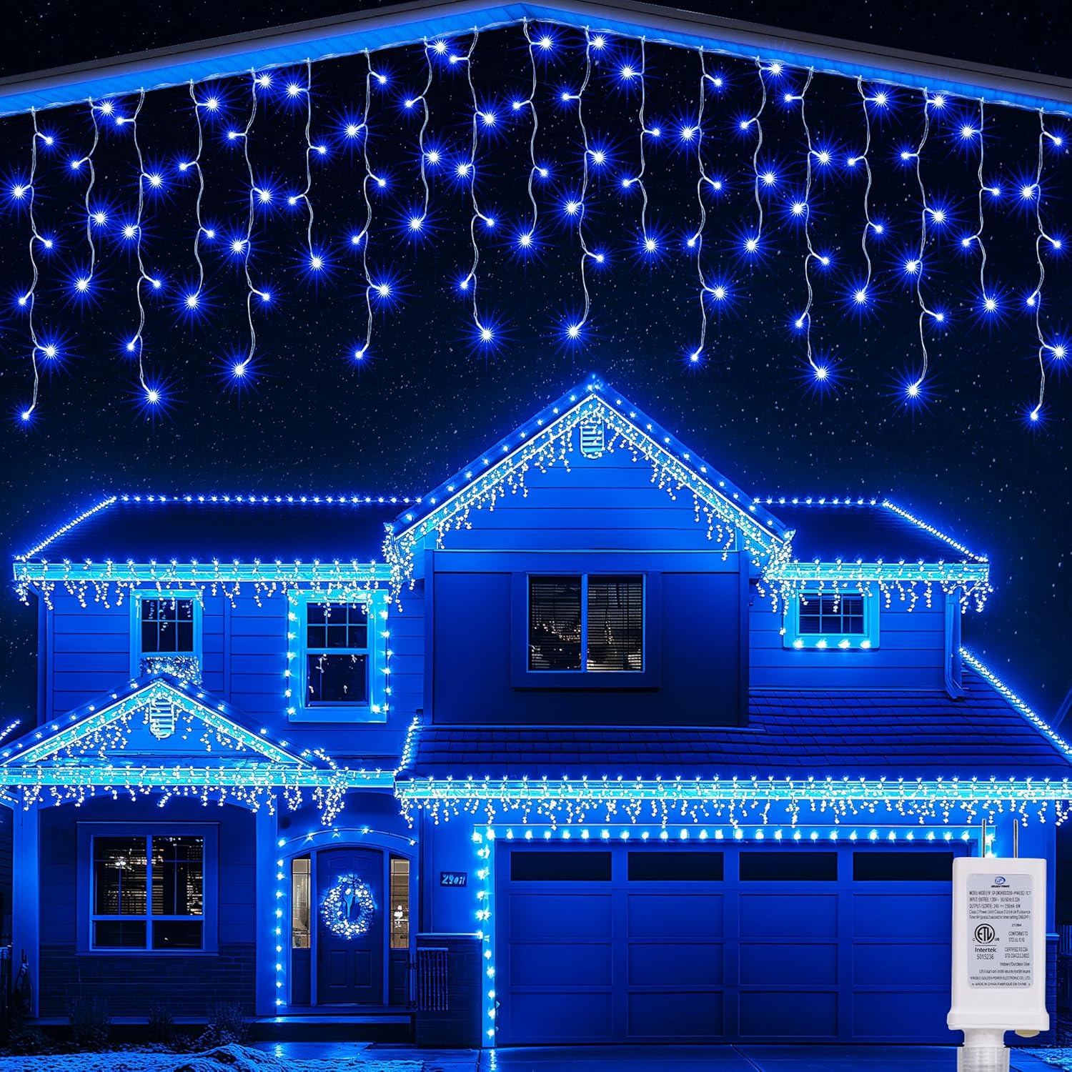 Joomer Christmas Icicle Lights, 32Ft 8 Modes Waterproof Christmas ...