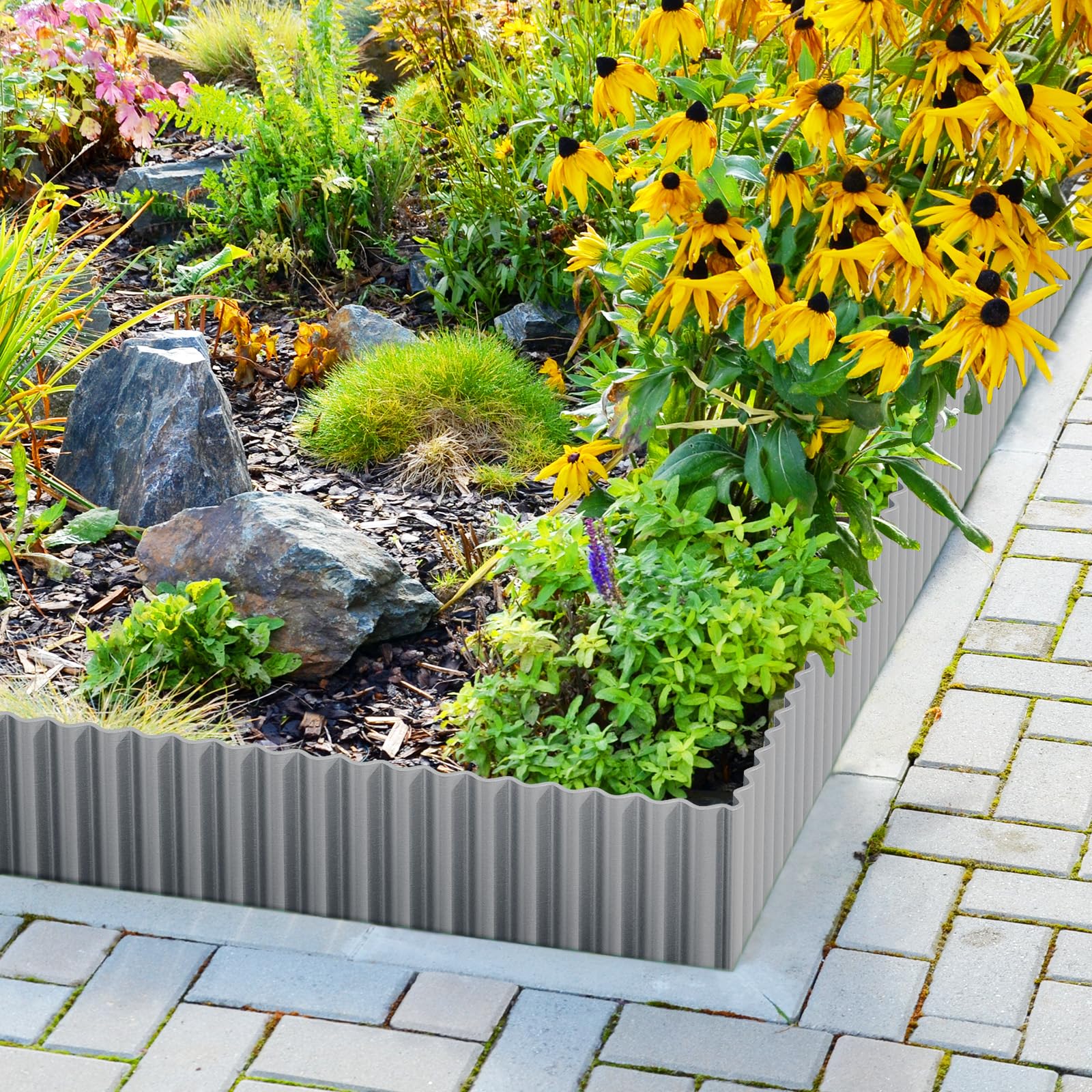 Snapklik.com : LAVEVE Corrugated Metal Garden Edging 10" X 20Ft ...