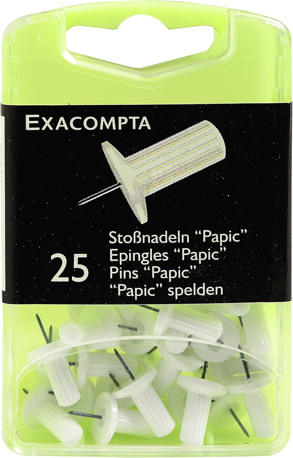 Exacompta - Ref 14900E - Round Head Pins (Pack of 25) - 7mm Width x ...