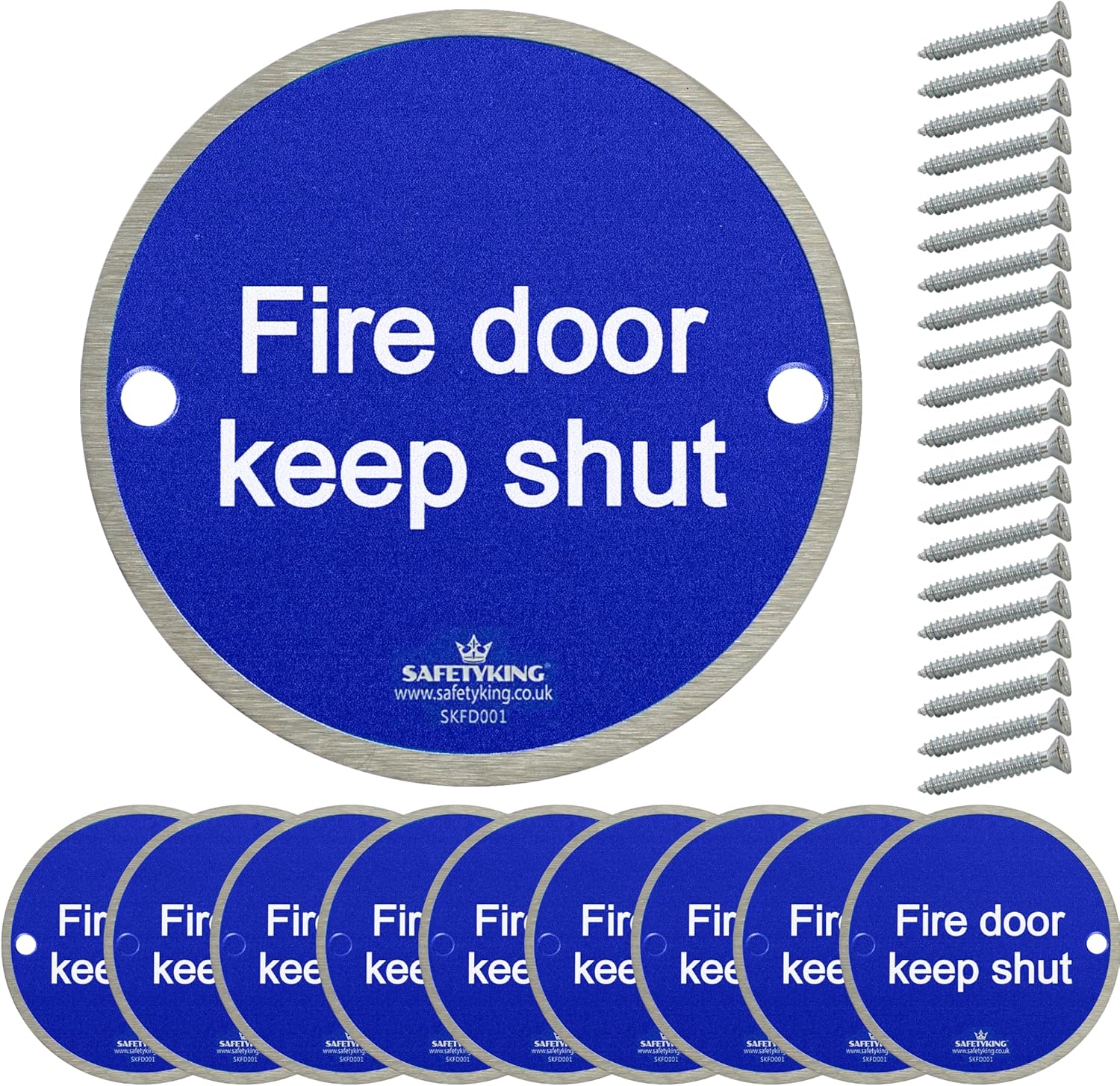 SAFETYKING® 10 x Fire Door Keep Shut Discs 76mm Diameter x 1mm Deep ...