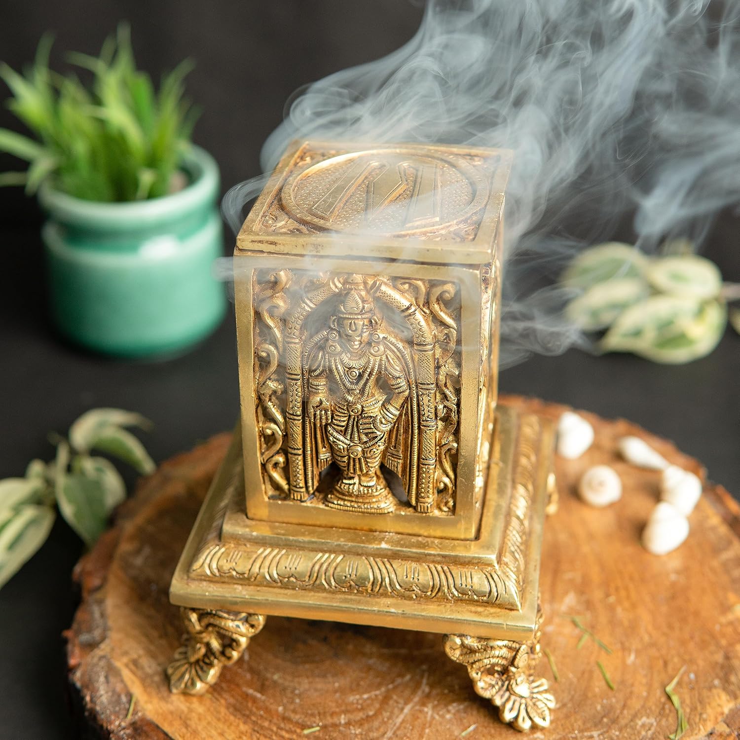 Jaszz Art Brass Antique Design Dhoop Dani Pot | Loban Burner |Bakhoor ...