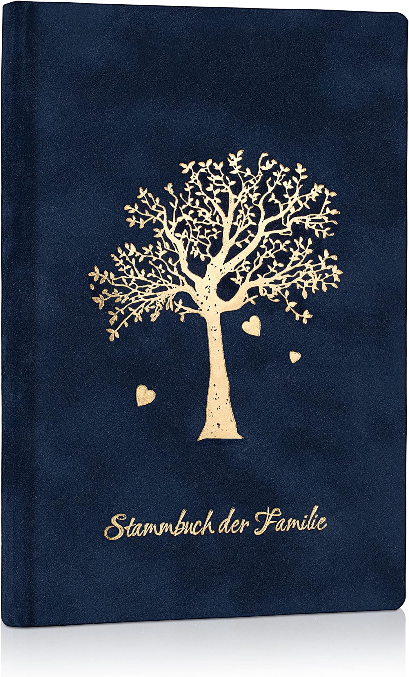 Stammbuch der Familie Ahnenstammbuch – blau, Velours, Goldprägung, A5 ...