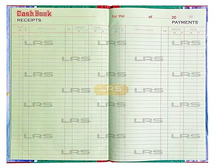 LRS Cash Book Register Size - 34 * 21 cm - 75 GSM Ledger Paper - Hard ...