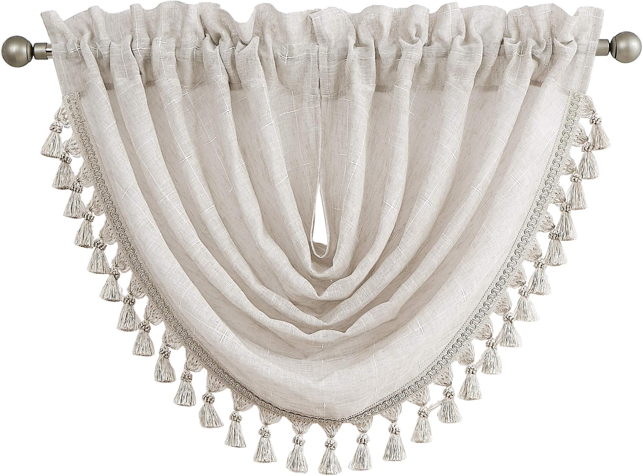 Amazon.com: Bridget 5 Piece Crushed Satin Curtain Set with Beaded ...