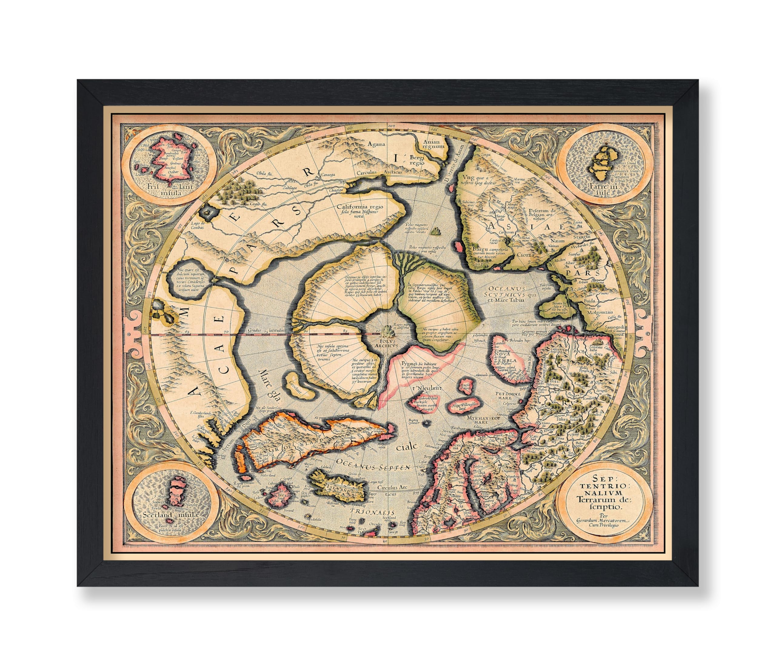 Amazon.com: Poster Master Vintage Map Poster - North Pole Map Print ...