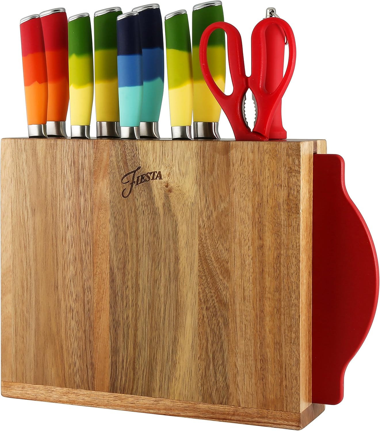 Amazon.com: Fiesta 12 Piece Multi-Color Silicone Cutlery Set With Block ...