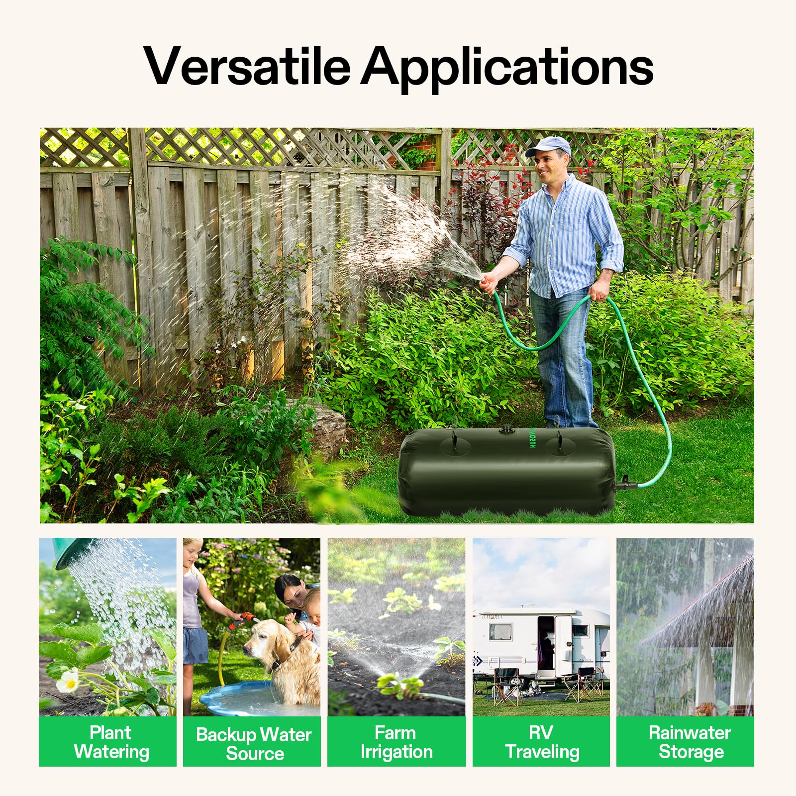 Portable Water Tank VIVOSUN 540 Liter Water Bladder - 143 Gallon ...