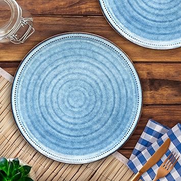 Buy Anko Maison Stoneware Dinner Plate - Set of 6 | Light-Weight Daily ...