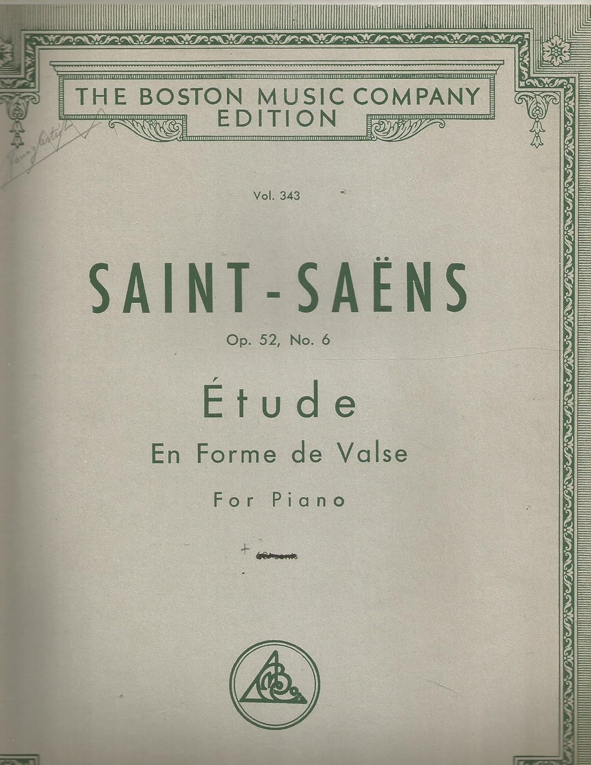 Amazon.com: Saint-Saens Op.52, No 6 Etude en Forme De Valse for piano ...