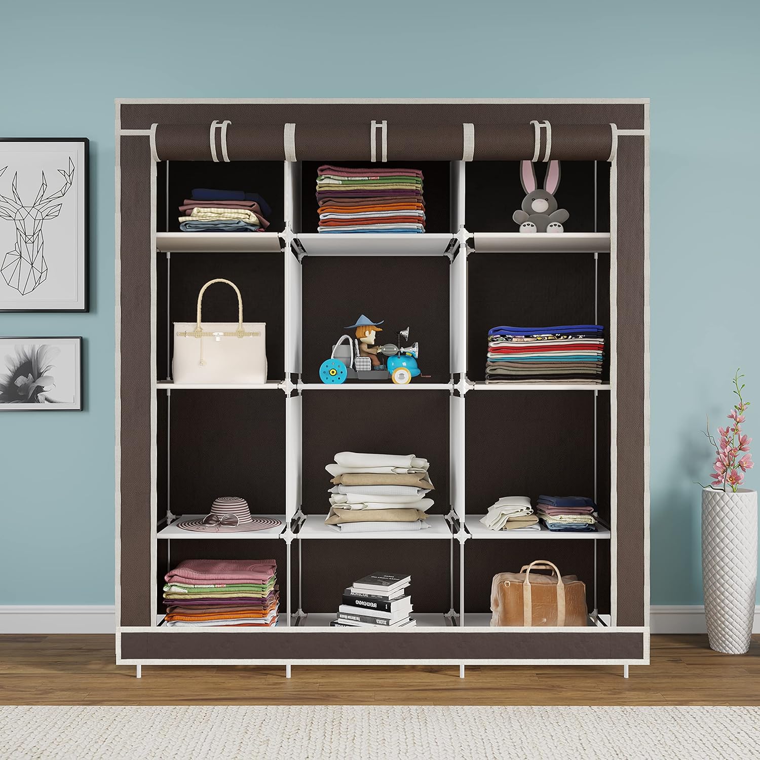 Maison & Cuisine® 12 Shelves Collapsible Portable Foldable Wardrobe ...