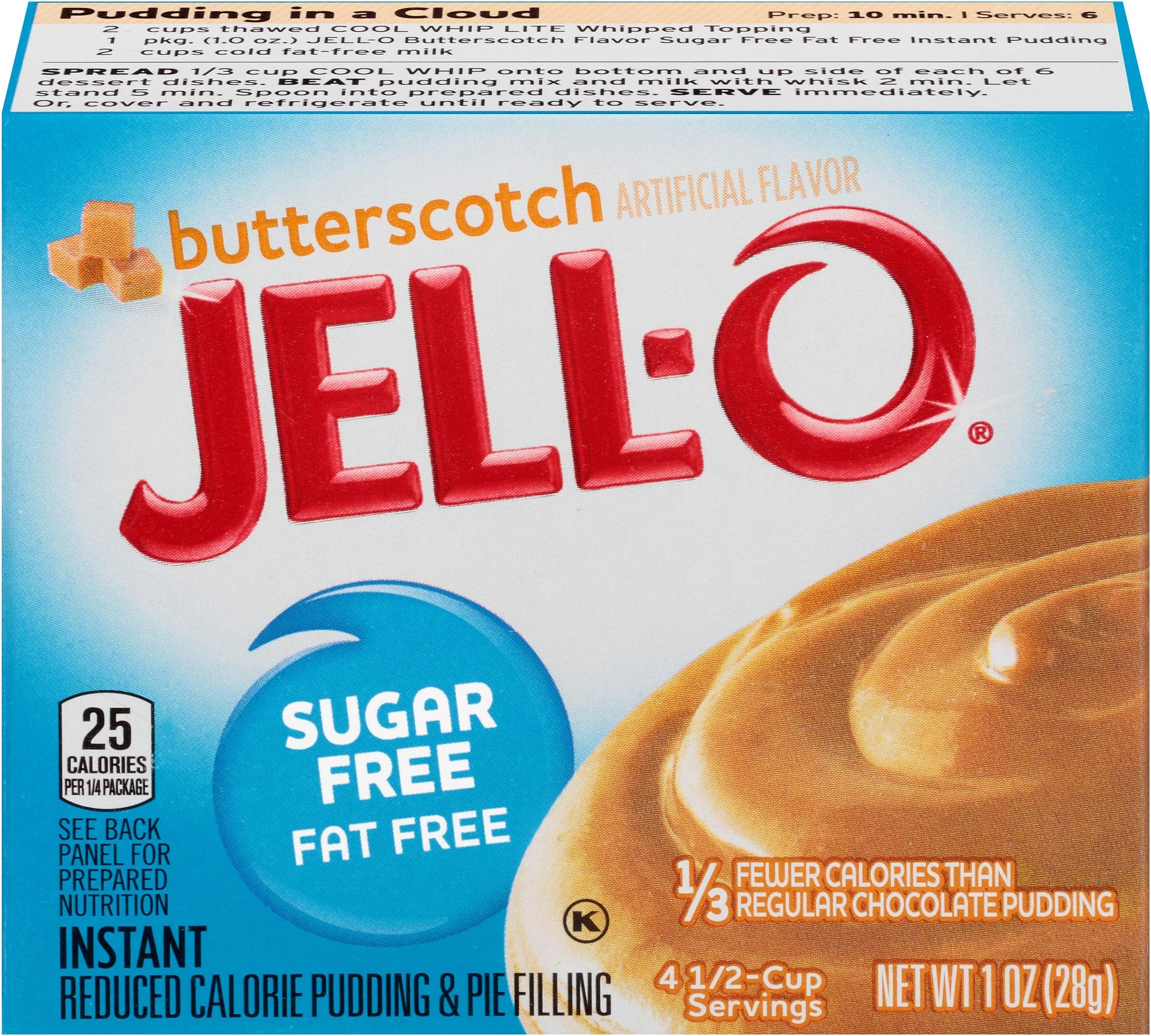 Amazon.com : Jell-O Vanilla Sugar-free Instant Pudding & Pie Filling (1 ...