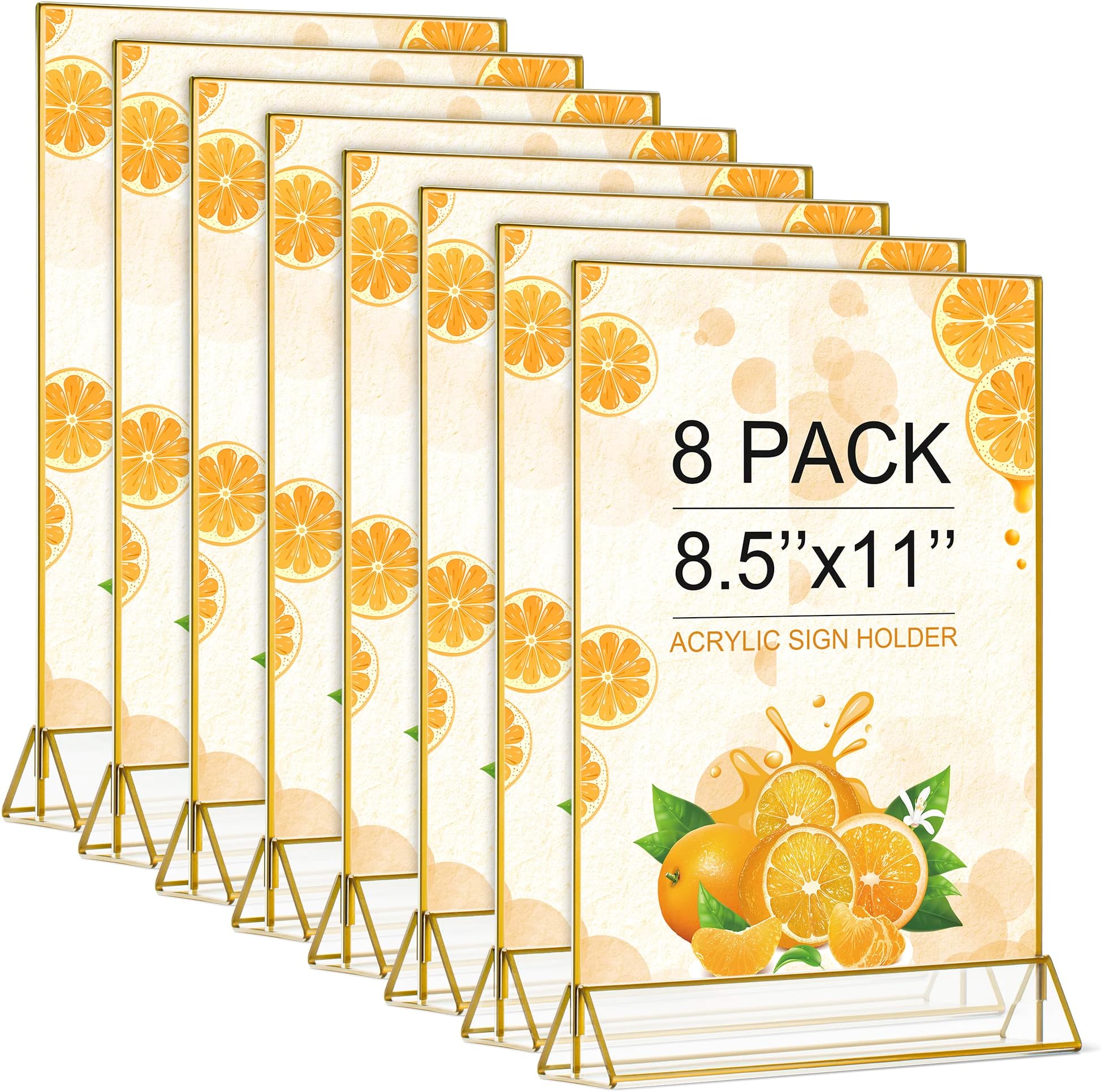 Amazon.com: VORIOB Gold Frame Acrylic Sign Holder 8.5x11 in, Double ...