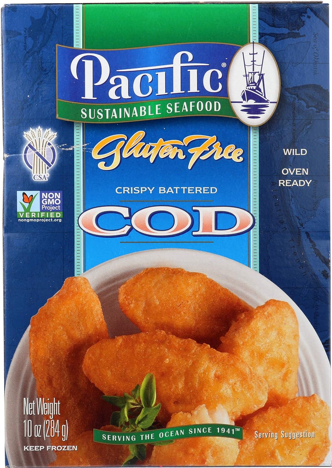 Amazon.com: Pacific Seafood, Cod Fillet Breaded Frozen, 10 Ounce ...