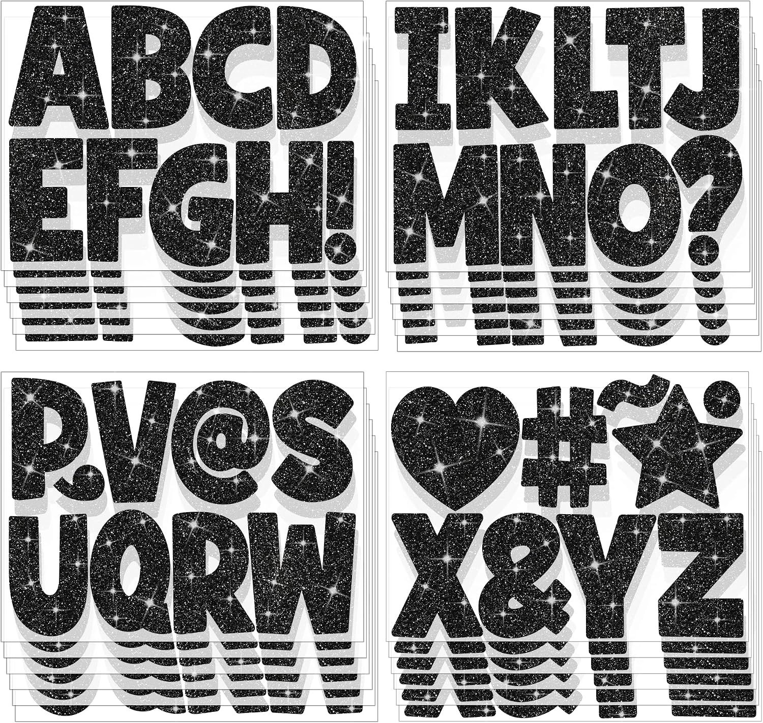 Amazon.com: 216 Pcs Bulletin Board Letters 24 Sheets Large Letter ...