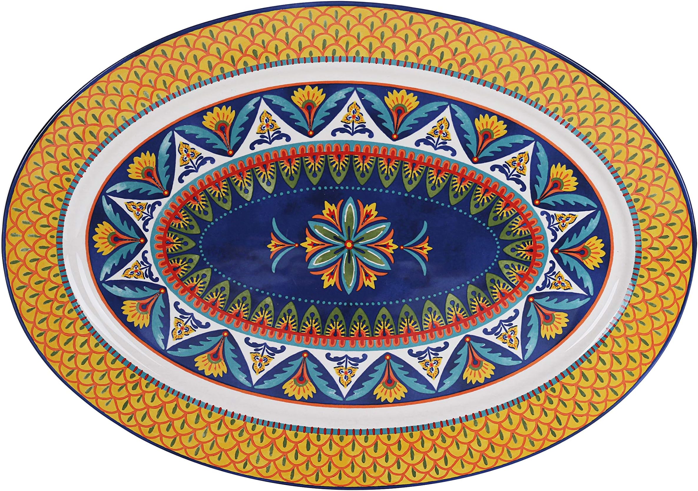 Amazon.com | Handmade Large Oval Talavera Serving Platter - Vibrant ...
