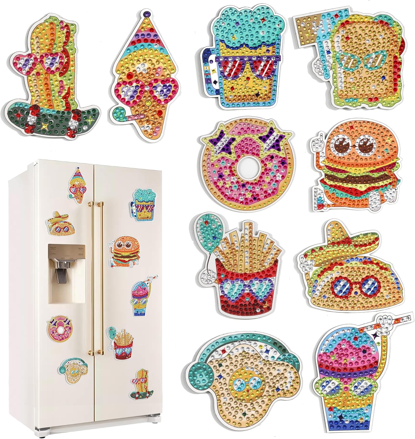 Amazon.com: Nuyoach Diamond Art Painting Magnets,10Pcs Small Diamond ...