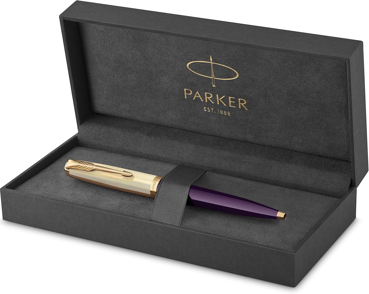 Parker 51 Ballpoint Pen | Deluxe Plum Barrel with Gold Trim | Medium ...