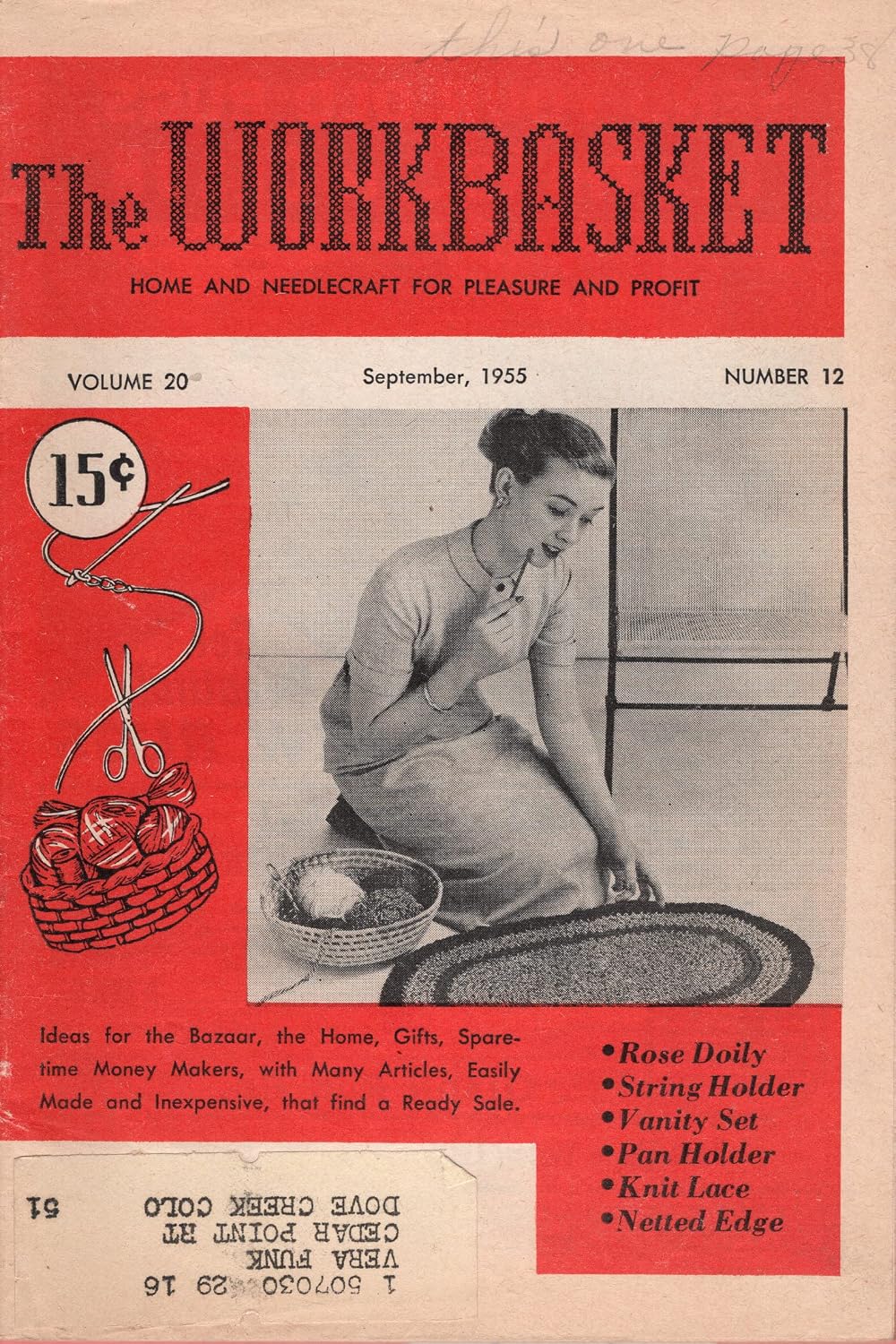 the Workbasket Magazine Volume 20 Number 12 September 1955: Misc ...