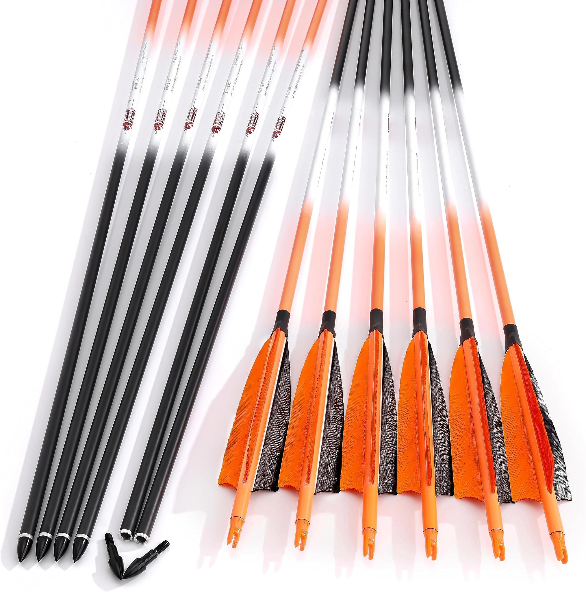 Linkboy Archery Carbon Arrows Hunting Practice Target Arrows ...