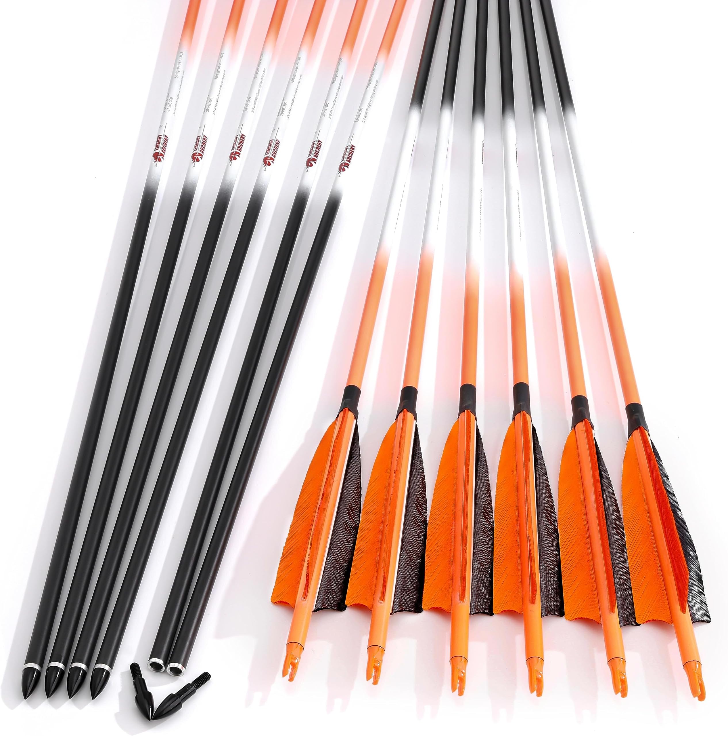 Linkboy Archery Carbon Arrows Hunting Practice Target Arrows ...