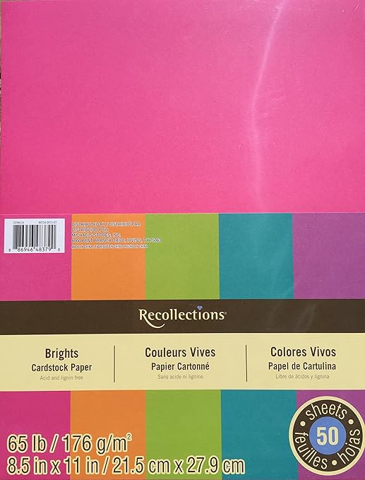 Amazon.com: Recollections Cardstock Paper, Brights 8.5" X 11"