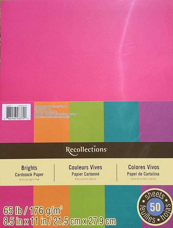 Amazon.com: Recollections Cardstock Paper, Brights 8.5" X 11"