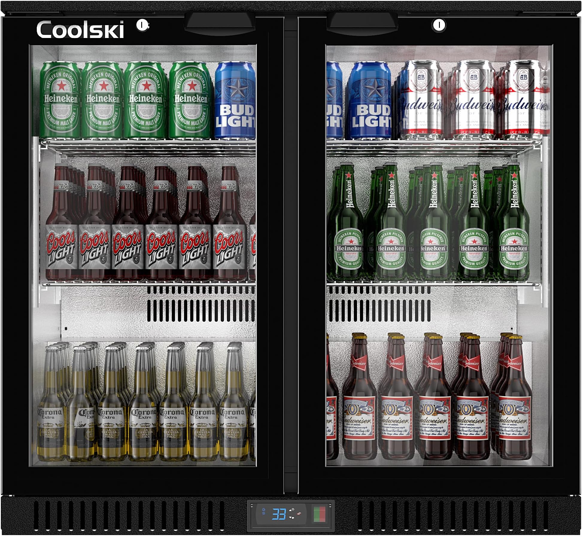 Amazon.com: Coolski Back Bar Cooler Counter Height Beverage ...