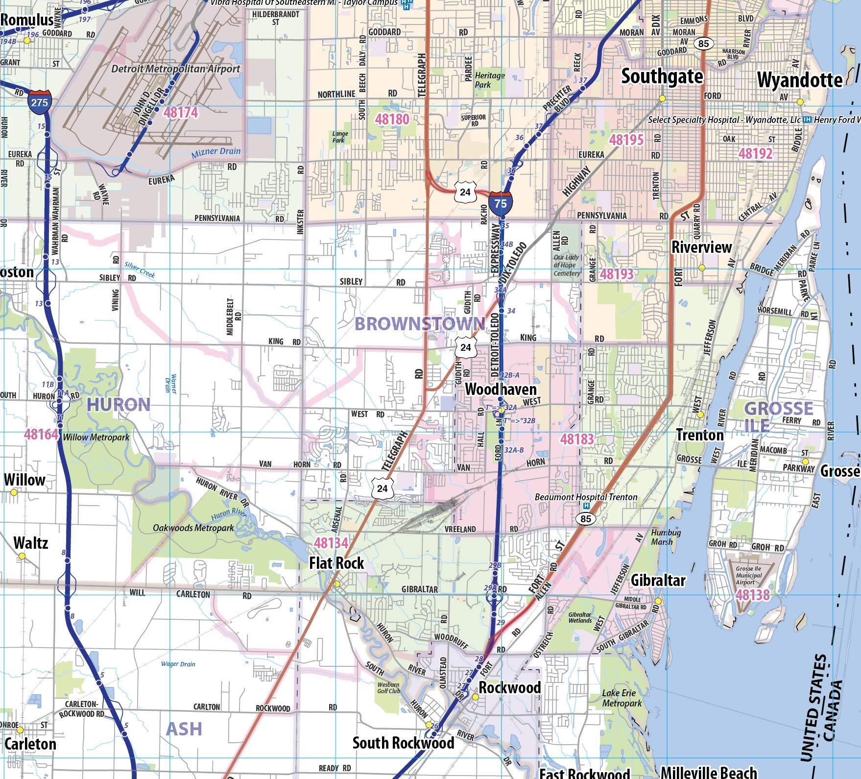 Map Of Metro Detroit Mi