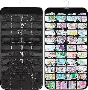 PACMAXI Hanging Sticker Display Organizer, Double-Sided 80 Pocket ...