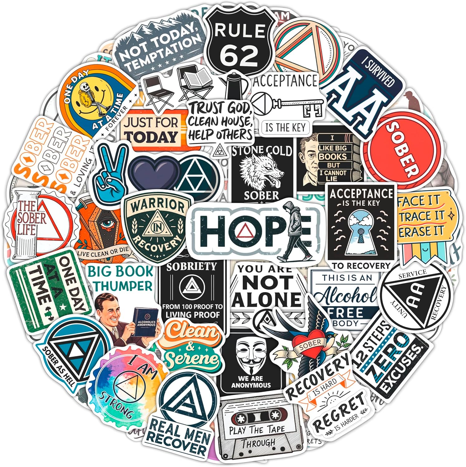 Amazon.com: 100Pcs Sobriety Stickers Bulk for Water Bottle, Laptop ...