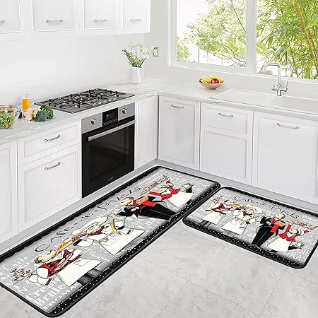 Amazon.com: Ksoemar Fat Chef Rugs Kitchen Mats for Floor 2 Piece, Anti ...
