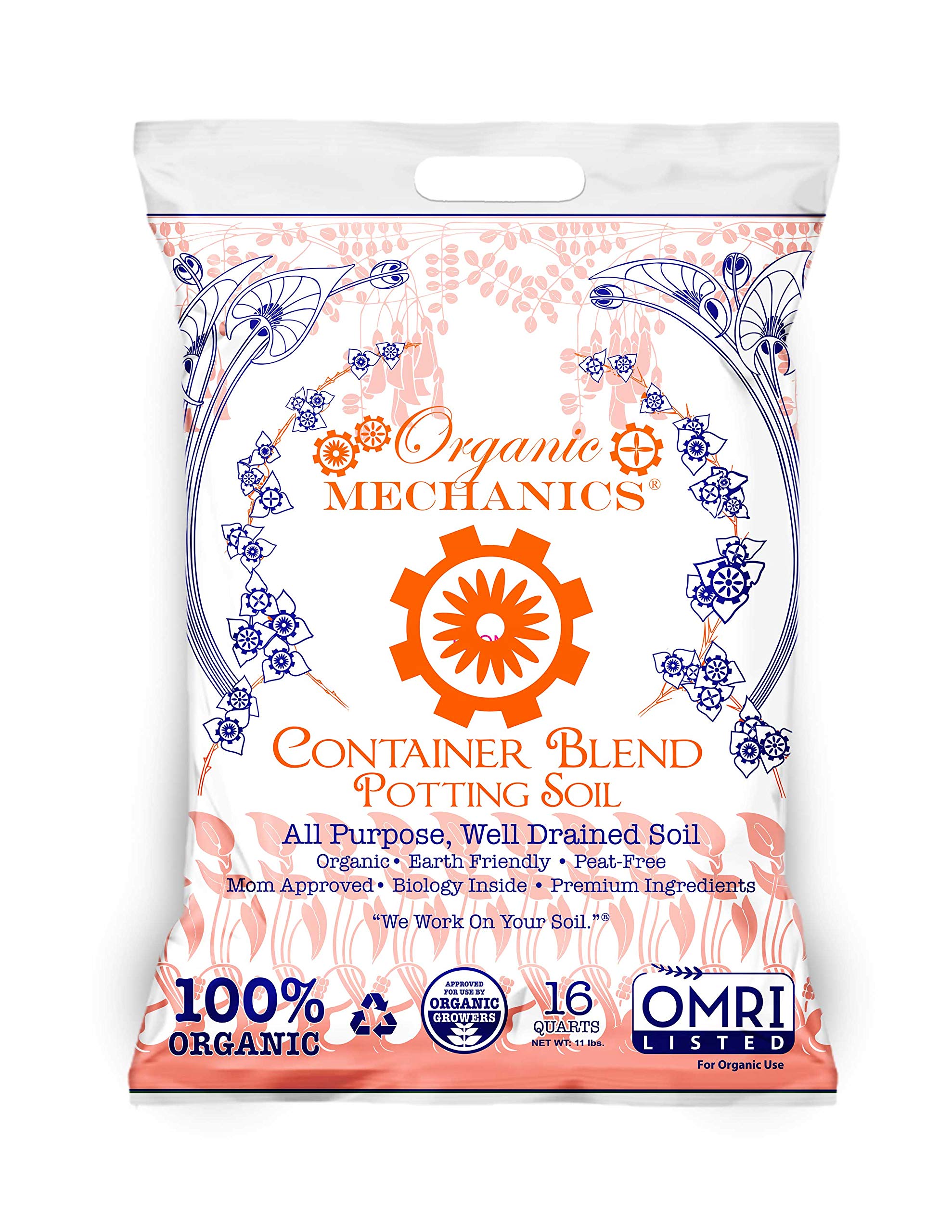 Amazon.com : Organic Mechanics Container Blend Potting Soil, 16 Quarts ...