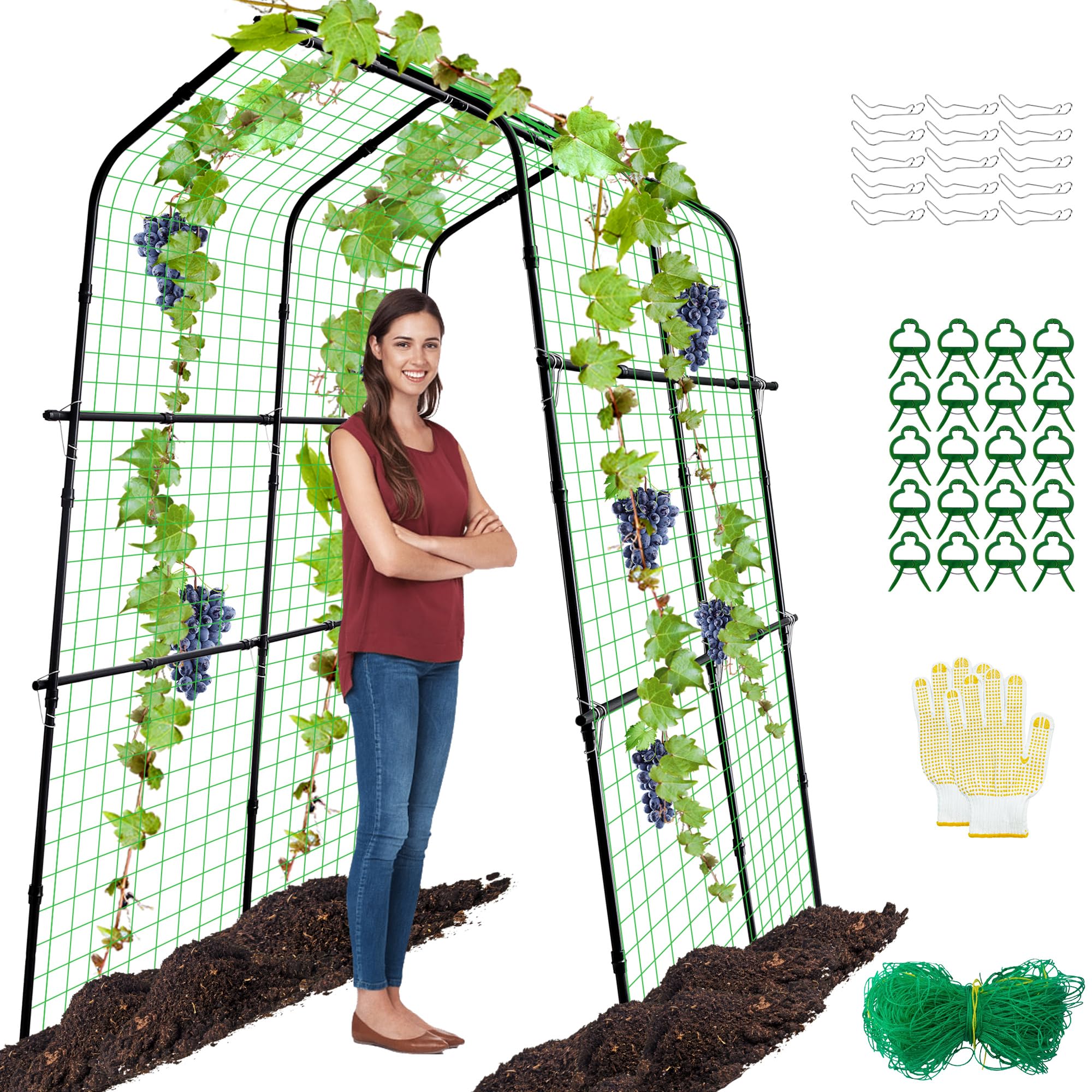 Snapklik.com : 87 Inch Tall Garden Arch Trellis For Plant Climbing ...