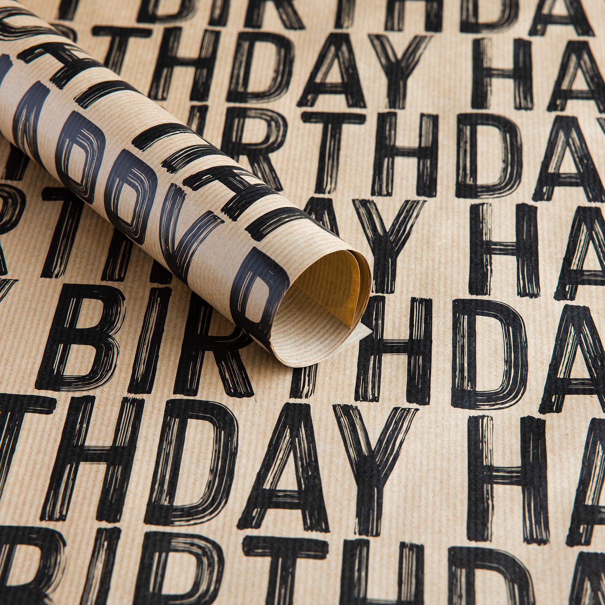 Birthday Kraft Brown Wrapping Paper Multipack (6) x Sheets Premium ...