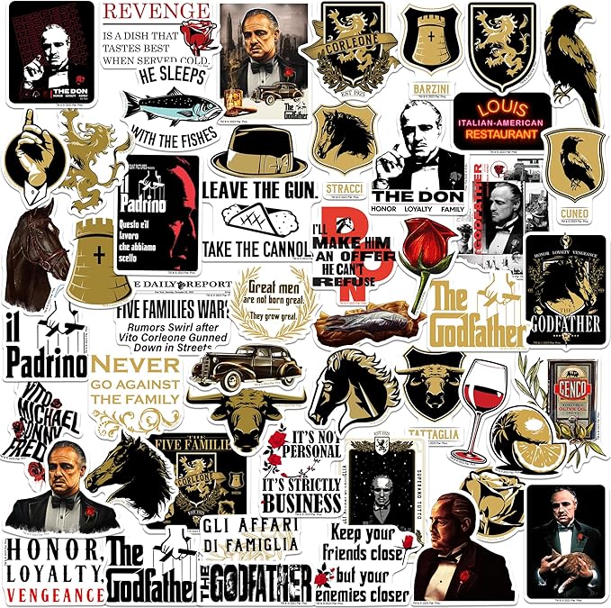 Amazon.com: The Godfather 50ct Vinyl Large Deluxe Stickers Variety Pack ...