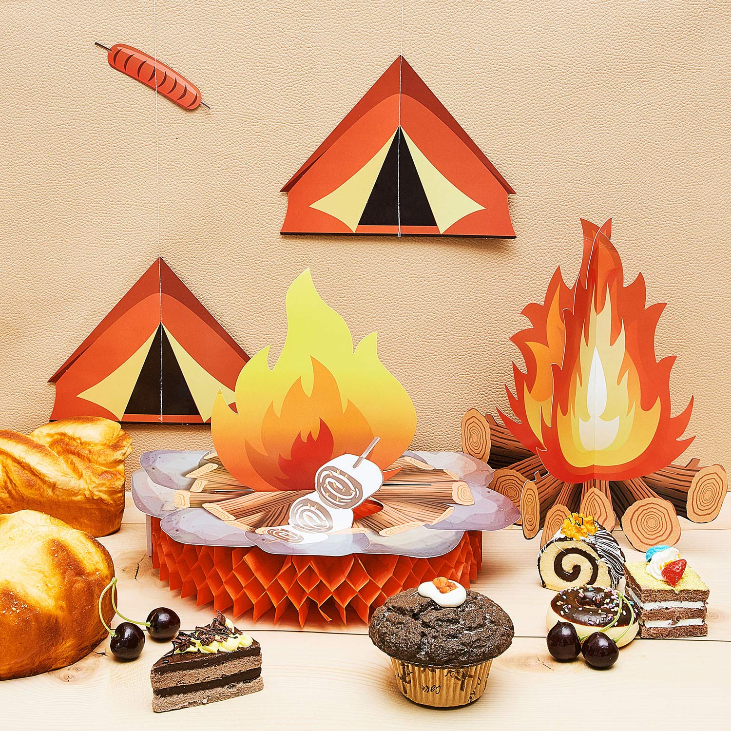 Bonfire Party Decoration Ideas Camping Party Cutout Decorations,