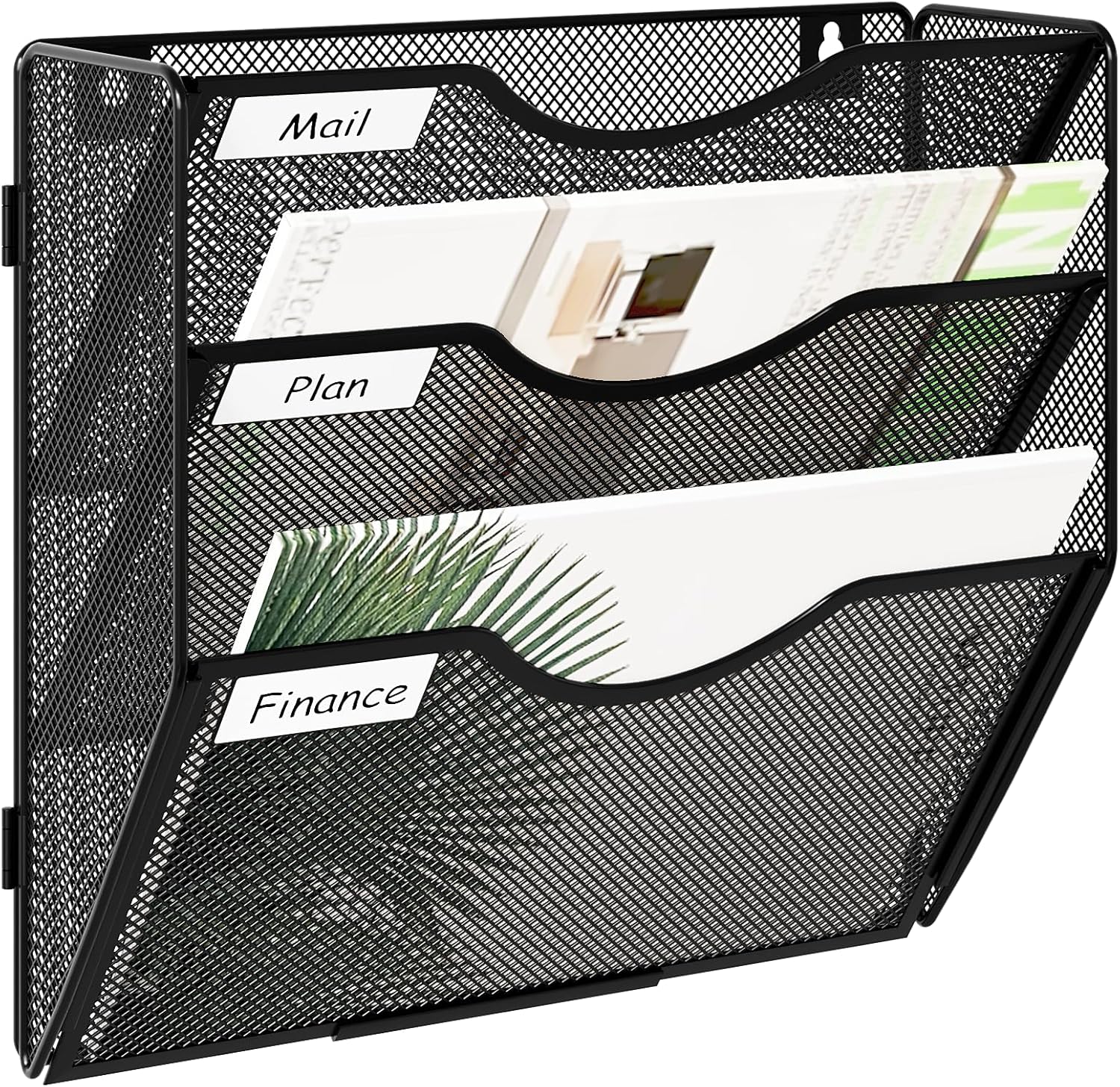 JEBELE 3 Fächer zusammensetzbarer Zeitschriftenhalter Zeitungshalter für Wand Büro Mesh Design ...