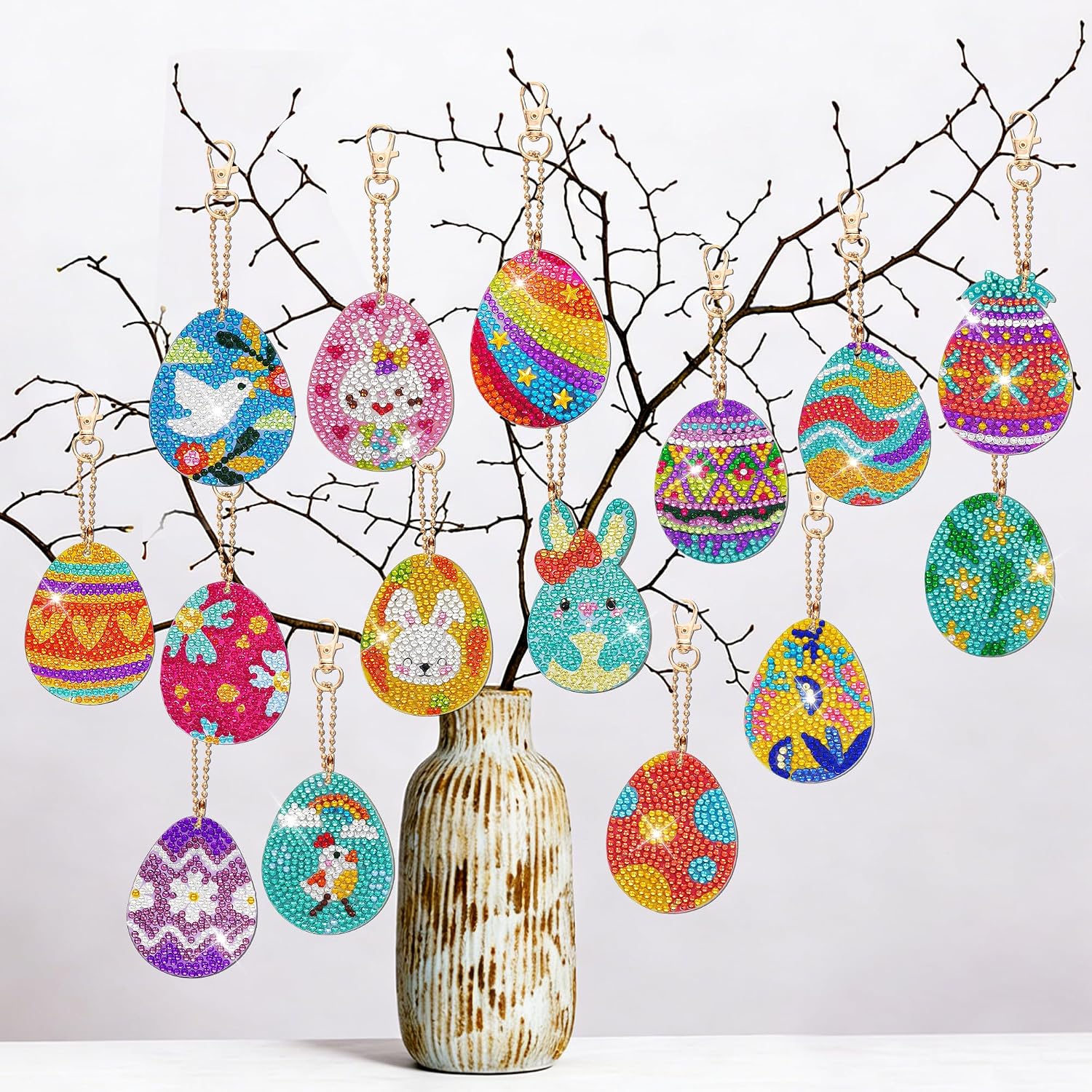 LYLIDIA Pack of 15 Diamond Painting Easter Children Double-Sided Key ...