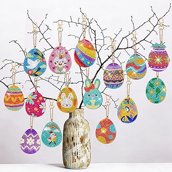 LYLIDIA Pack of 15 Diamond Painting Easter Children Double-Sided Key ...