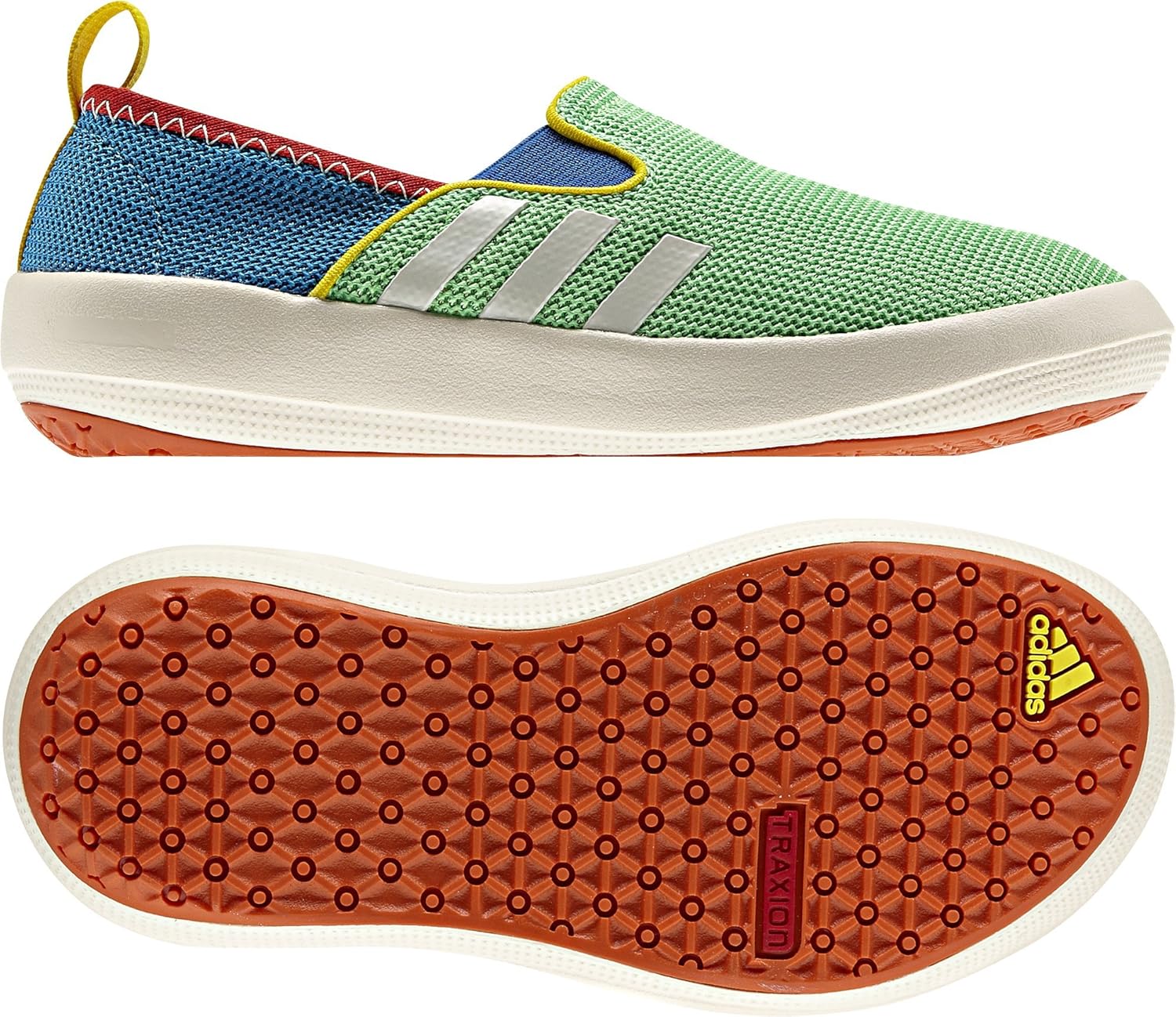 Amazon.com | adidas Boat Slip-On Boat Shoe (Youth) - Green Zest-11 M ...