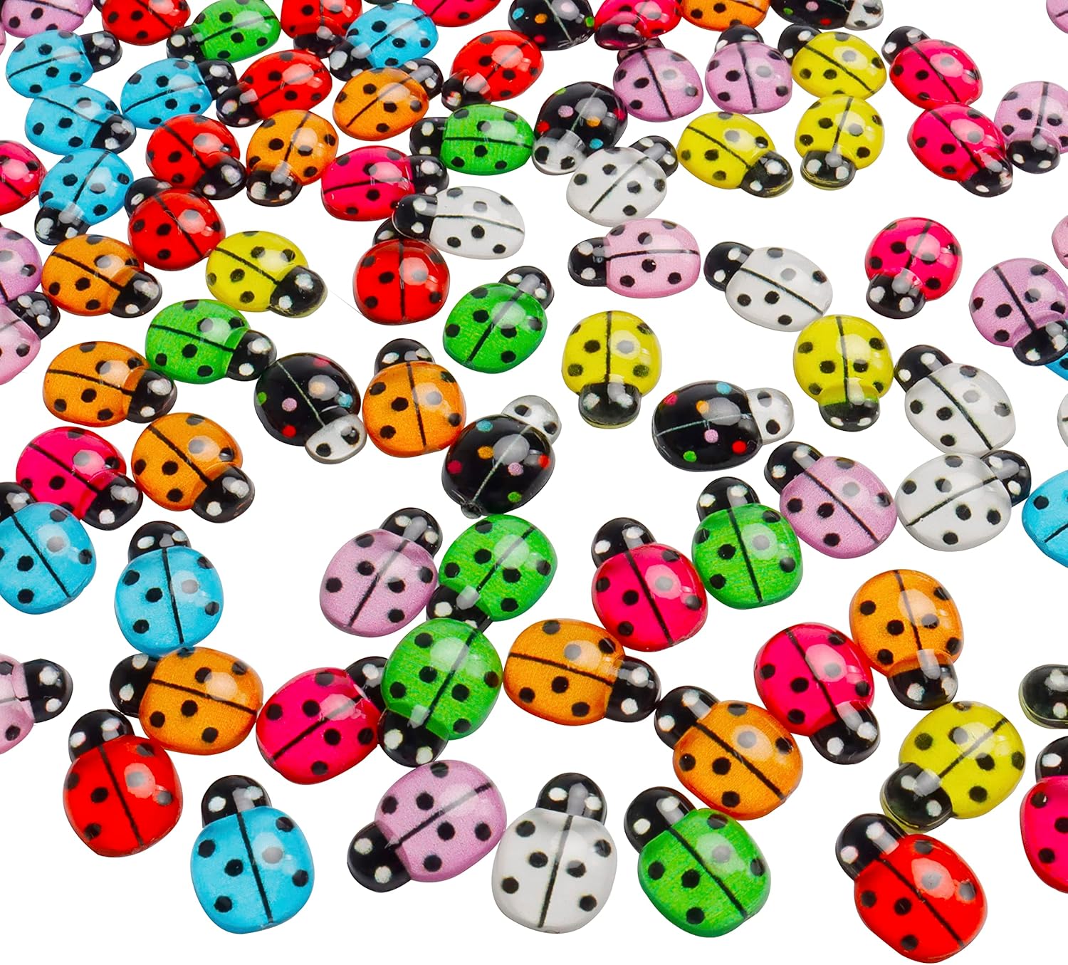 Amazon.com: 200PCS Resin Ladybug Flatback Beads Flatback Ladybird Decor ...
