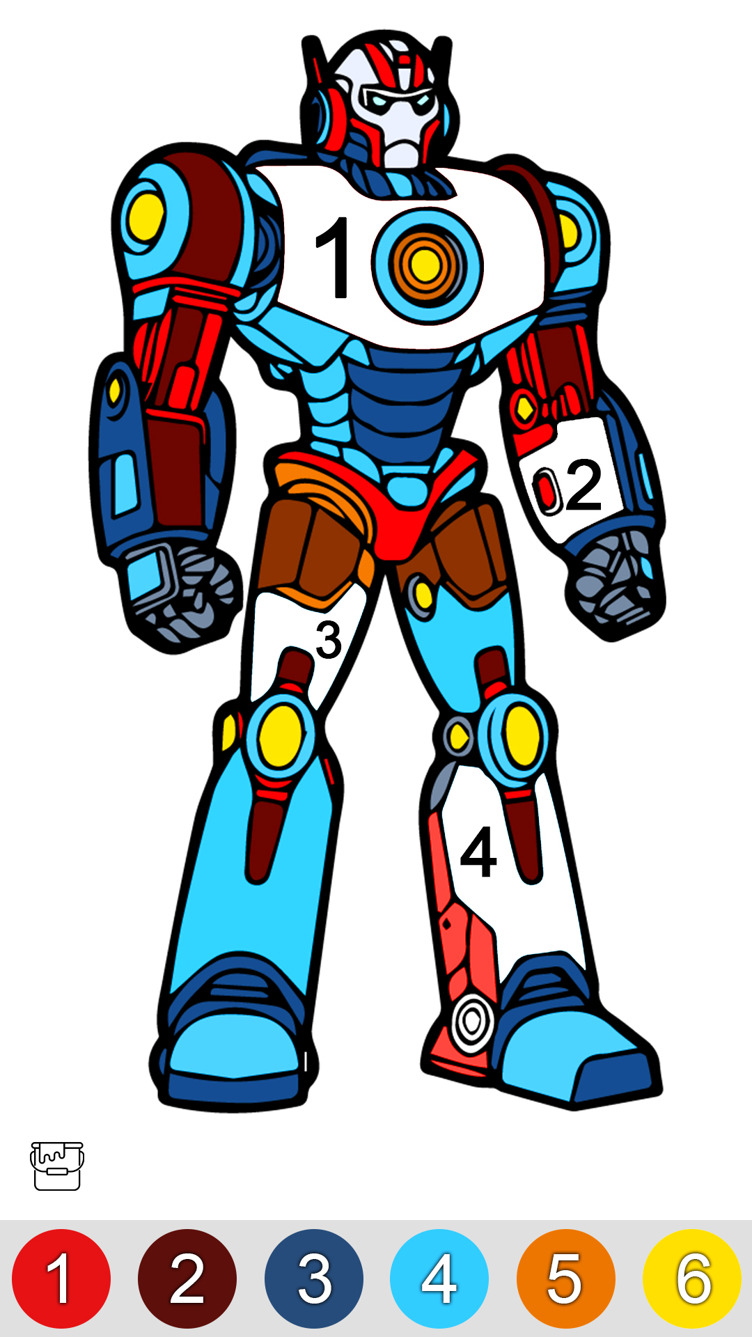 Robots Color By Number - Glitter, Crayon Animated Coloring Book - App ...