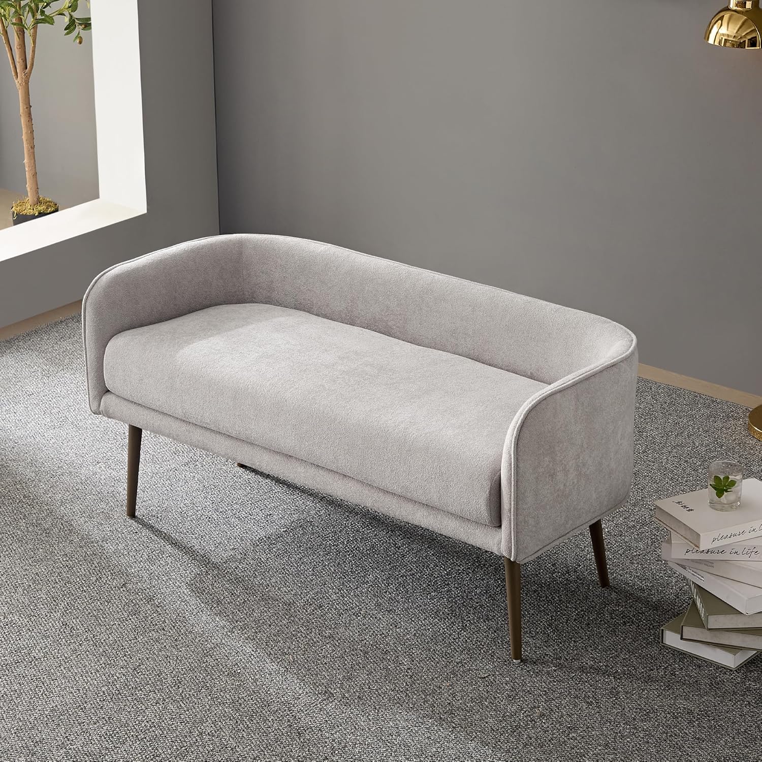 Amazon.com: Forshare Bedroom Bench and Entryway Bench with Low backrest ...