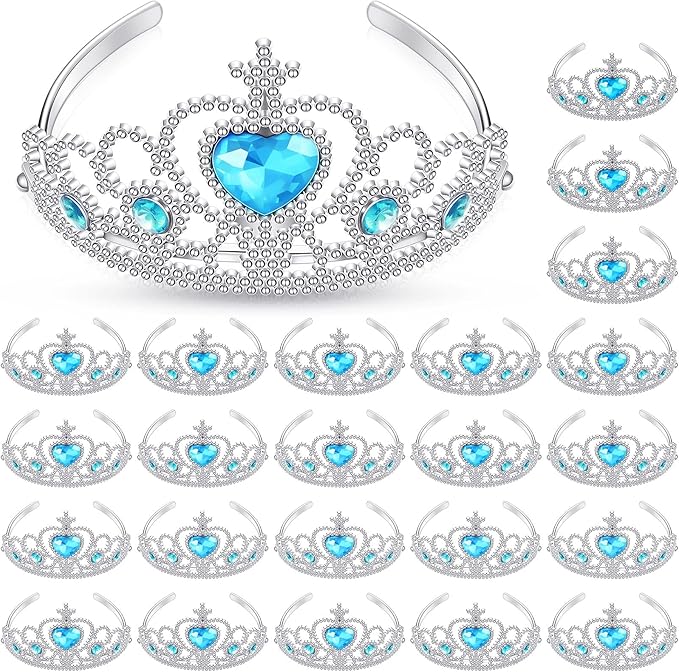 Amazon.com: Zhanmai 24 Pcs Princess Crown Set Girl Plastic Tiara Dress ...