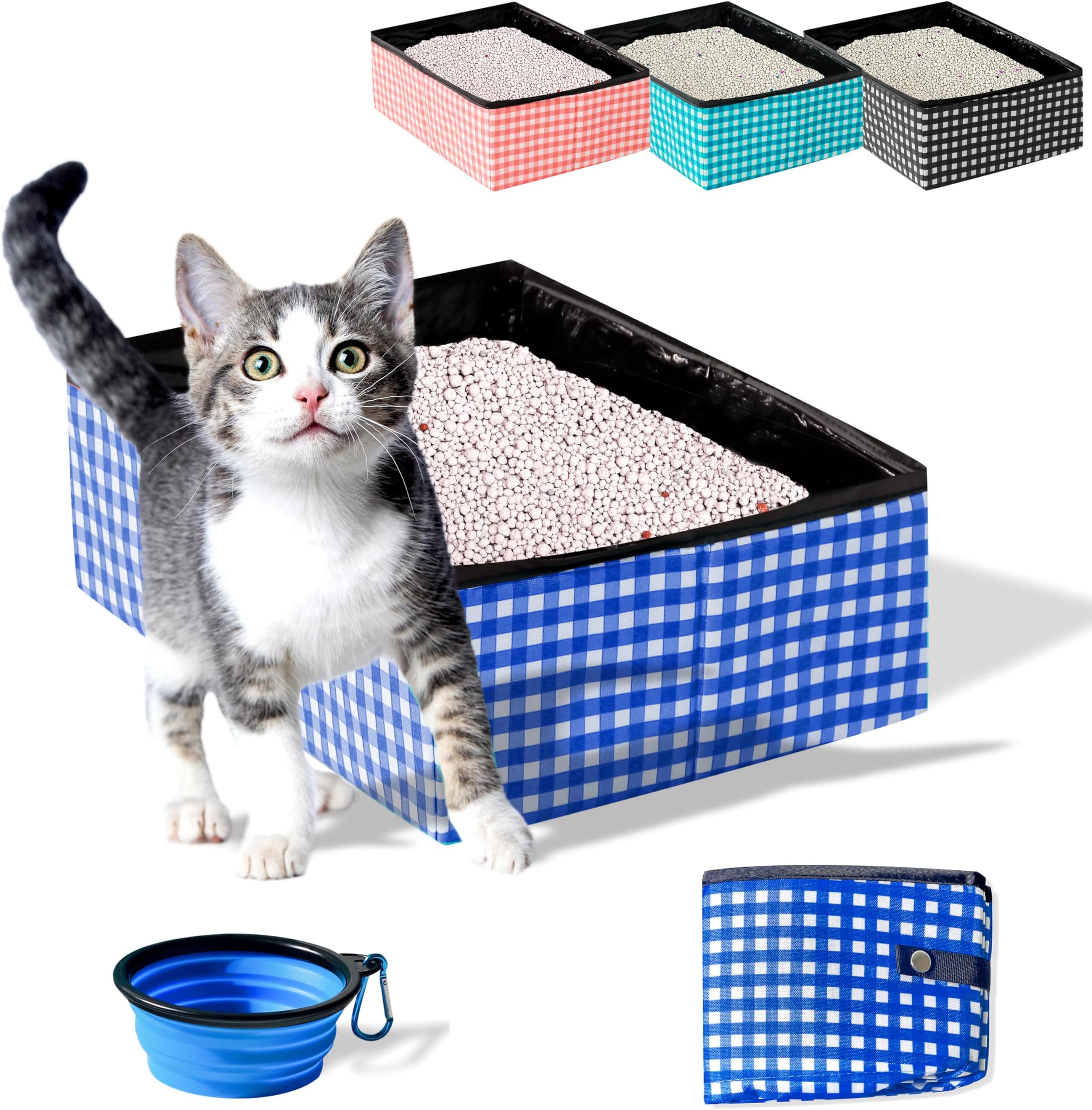 Pet Fit For Life Collapsible Portable Litter Box and Bonus Collapsible ...